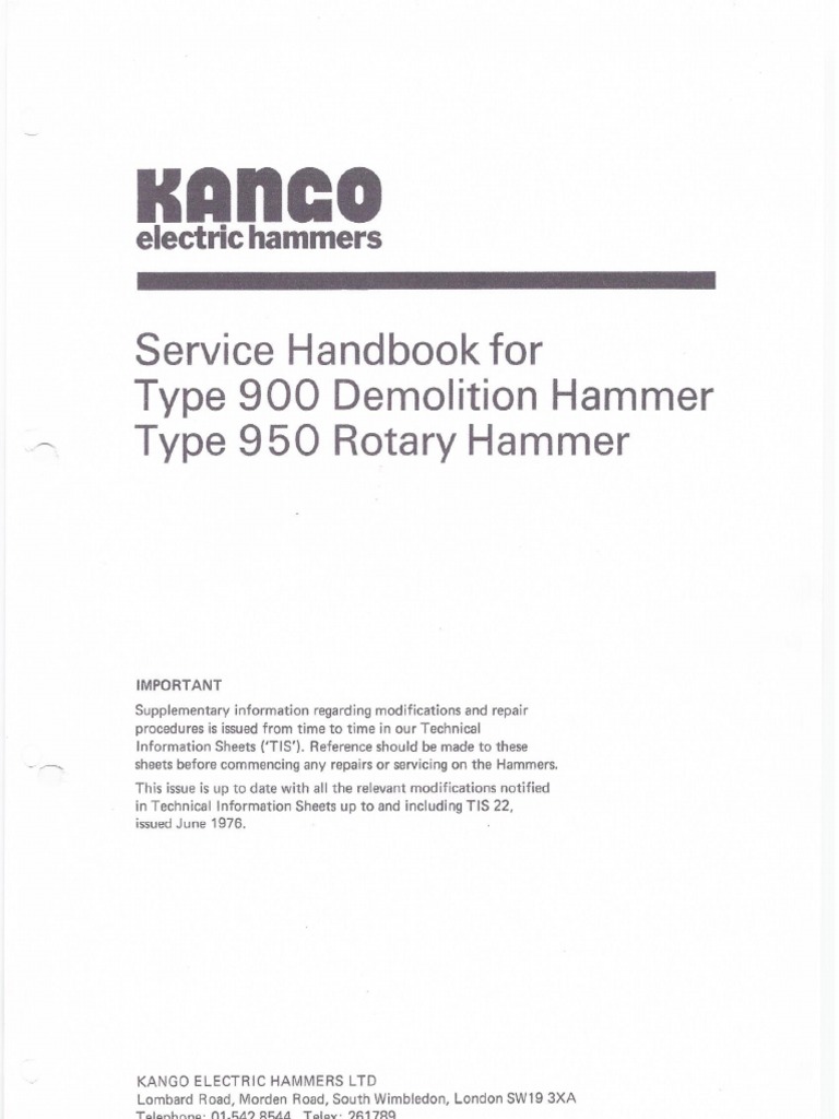 Kango 900 & 950 Manual | PDF