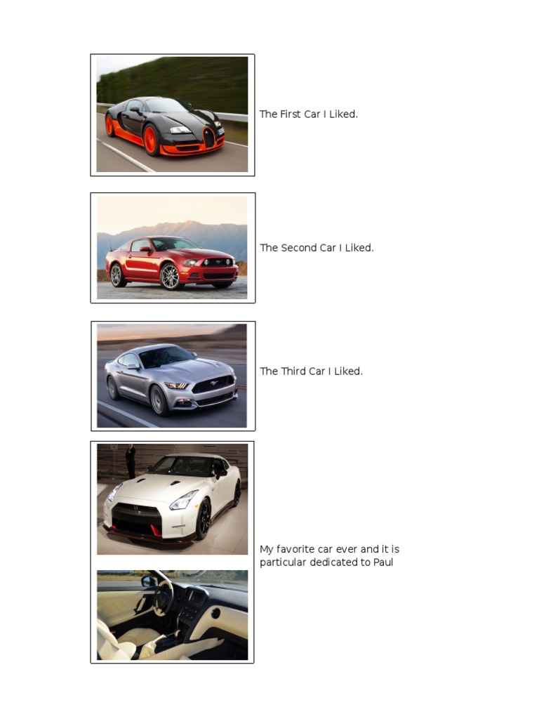 My Favorite Cars Inspired by Paul Walker | PDF