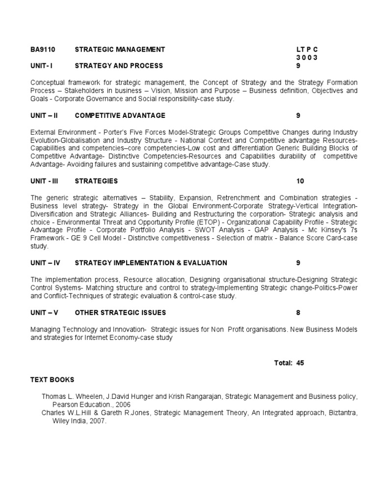 Strategicmanagement Notes Pdf Strategic Management Strategic Planning