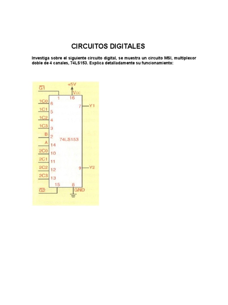 Funcionamiento del multiplexor 74LS153 | PDF