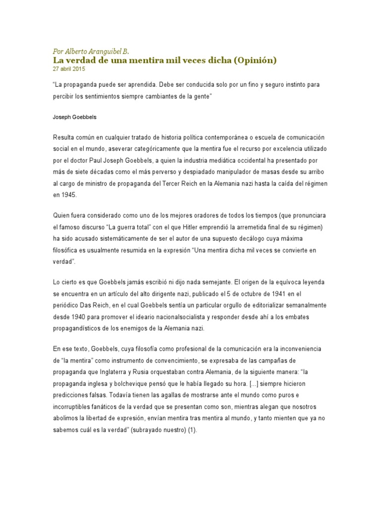 Desmitificando a Goebbels | PDF | Joseph Goebbels | Propaganda
