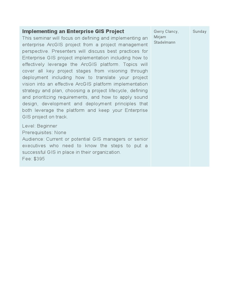 Enterprise GIS Project Implementation Guide | PDF