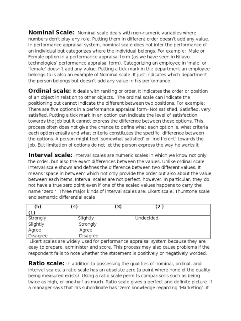 Scales For Performance Management in HR | Download Free PDF | Level Of ...
