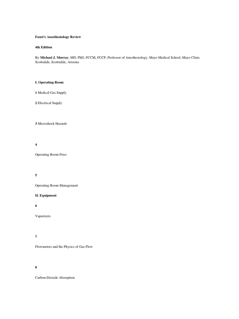 Faust Anesthesiology Review TOC | PDF | Anesthesia | Lung