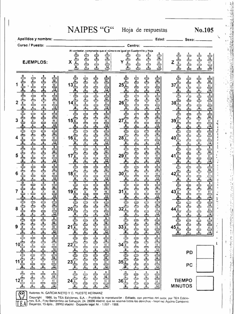 Hoja Respuesta Naipes | PDF