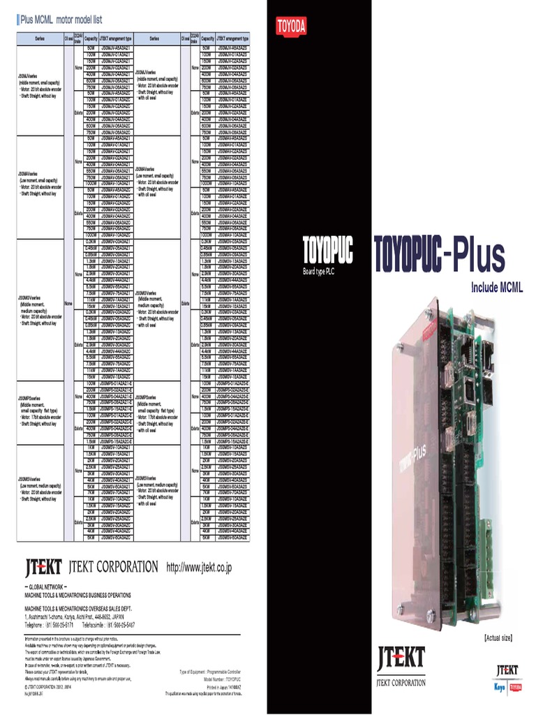 TOYOPUC-Plus include MCML_E_M1066-3E.pdf | Input/Output | Servomechanism