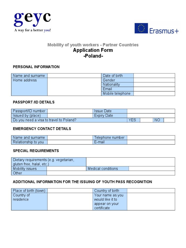 Application Form Poland | PDF | Passport | Email