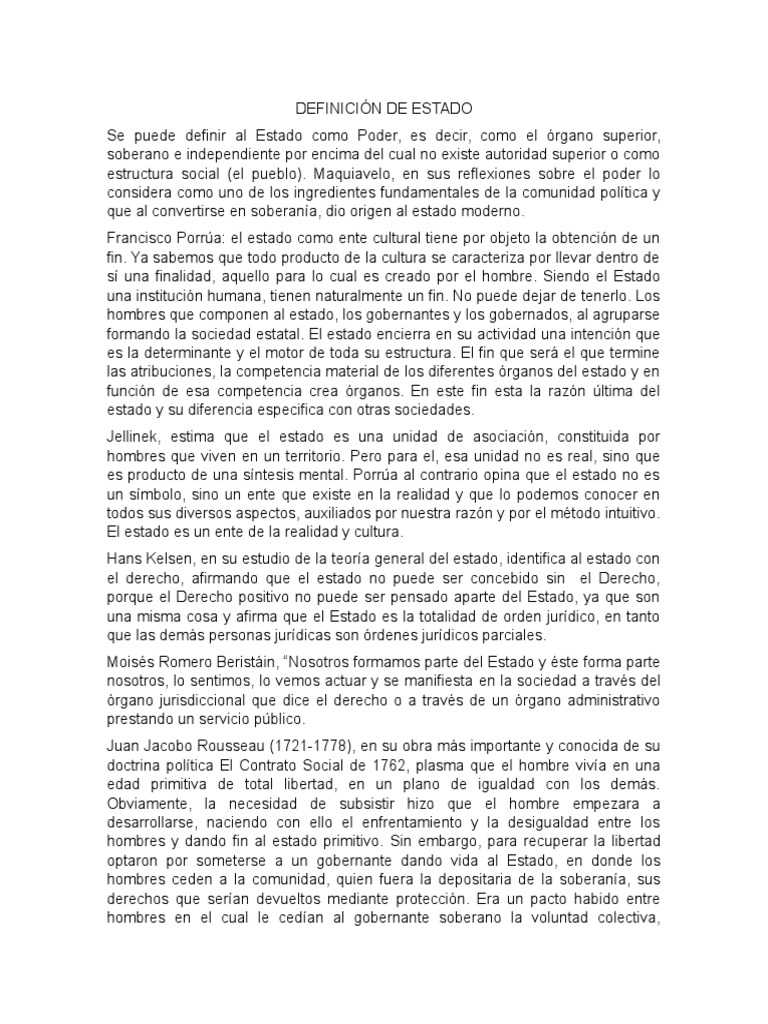 Definición de Estado | PDF | Estado (política) | Soberanía