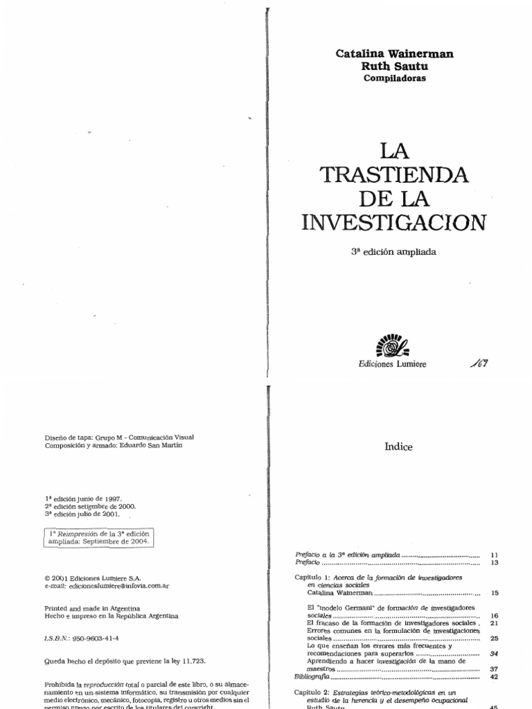 Weinerman y Sautu - La Trastienda de La Investigacion - Completo | PDF ...