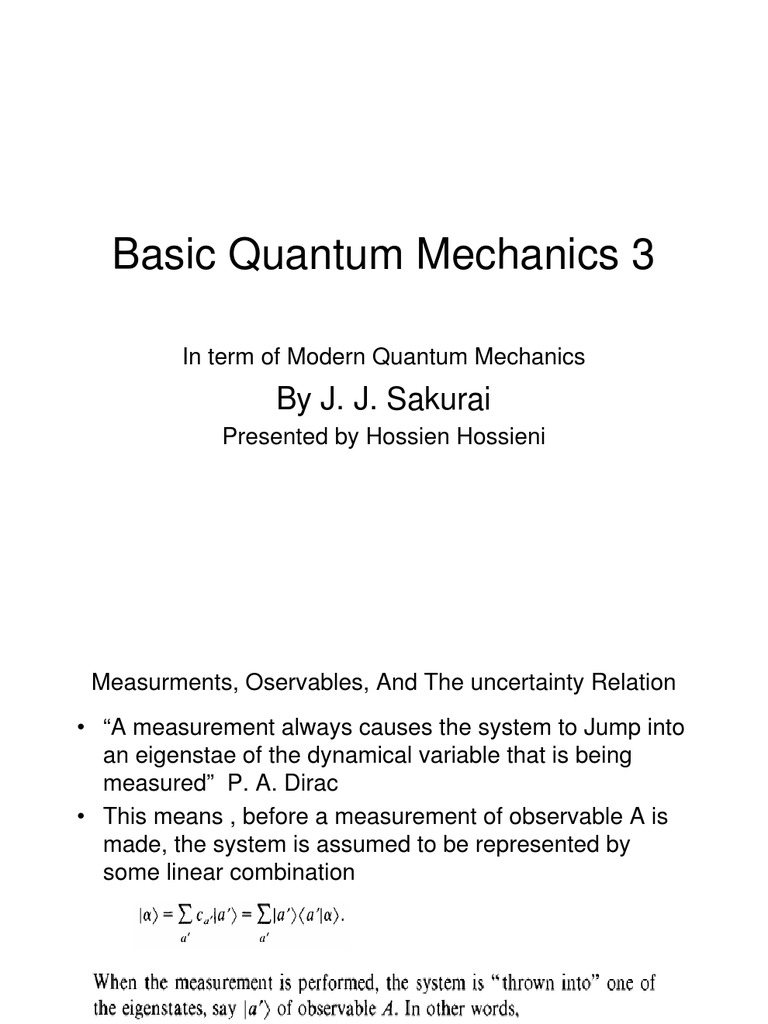 Basic Quantum Mechanics 3 | PDF | Uncertainty Principle | Modern Physics