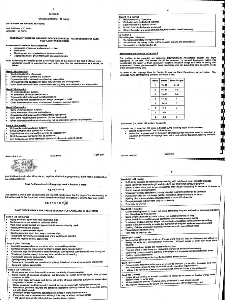 Situational Writing Marking Rubrics | PDF Situational Writing Marking Rubrics | PDF