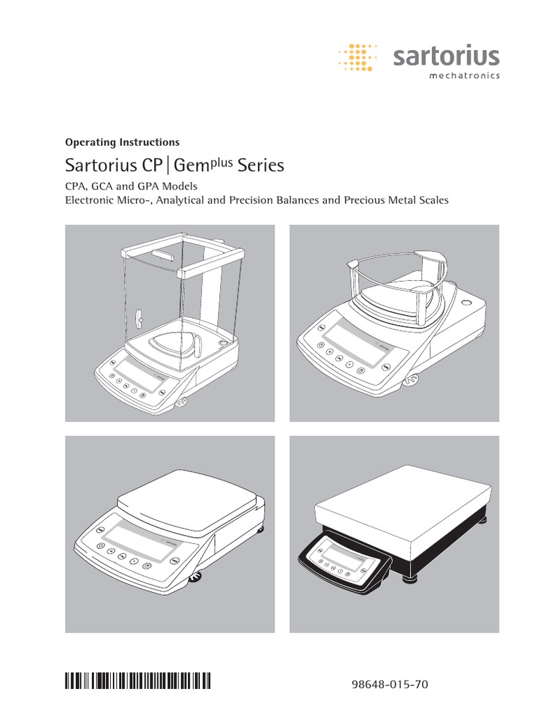 Balance Sartorius CPseries (67533) | PDF | Calibration | Ac Power Plugs ...