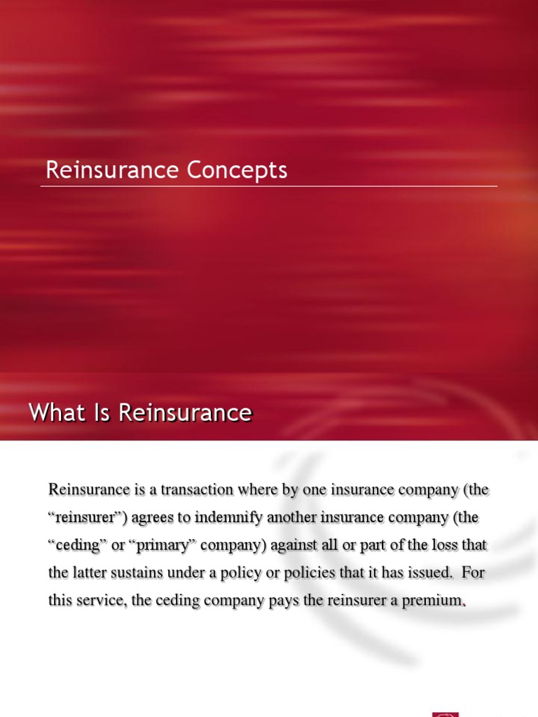 Re Insurance Concepts | PDF | Reinsurance | Insurance