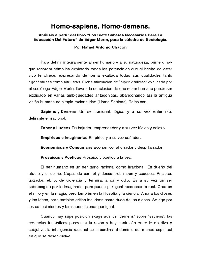 La dualidad del ser humano: racional e irracional, creador y destructor ...