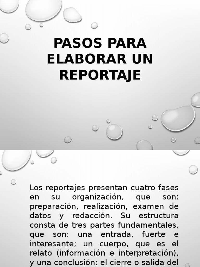 Pasos para Elaborar Un Reportaje | PDF