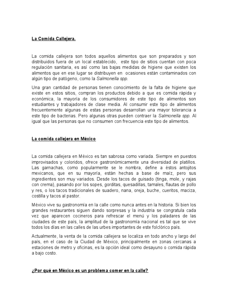 Riesgos de la Comida Callejera en México | PDF | Taco | Alimentos