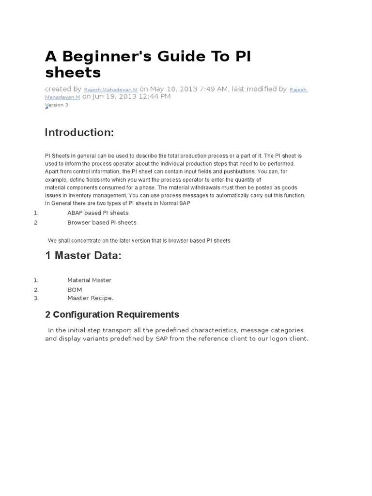 SAP PI Sheets Beginner's Guide | PDF | Instruction Set | Information ...