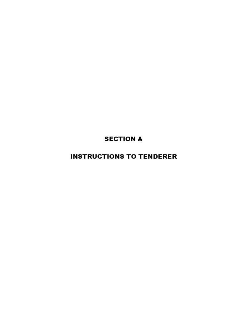 A - Instructions To Tenderers | PDF | Specification (Technical Standard ...