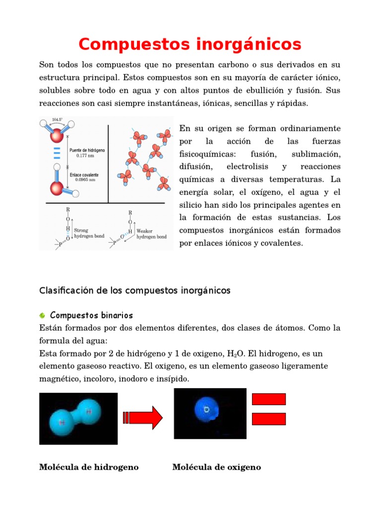 Los Compuestos Inorgánicos | PDF | Compuesto inorgánico | Hidróxido