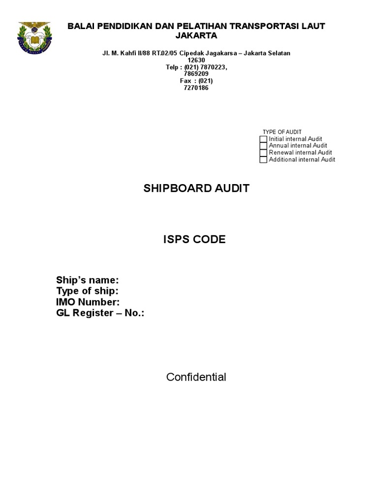 Soal Jawab Internal Shipboard Audit Checklist ISPS | PDF | Access Control | Dos
