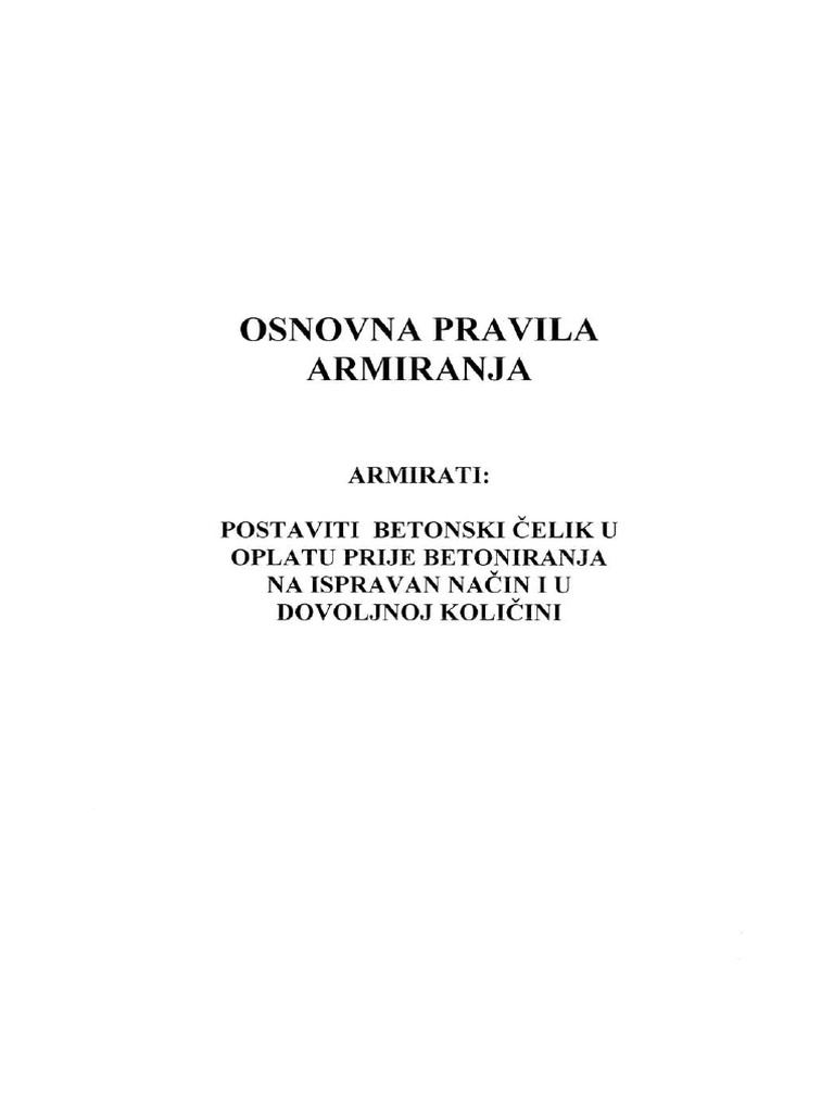 Osnovna Pravila Armiranja | PDF