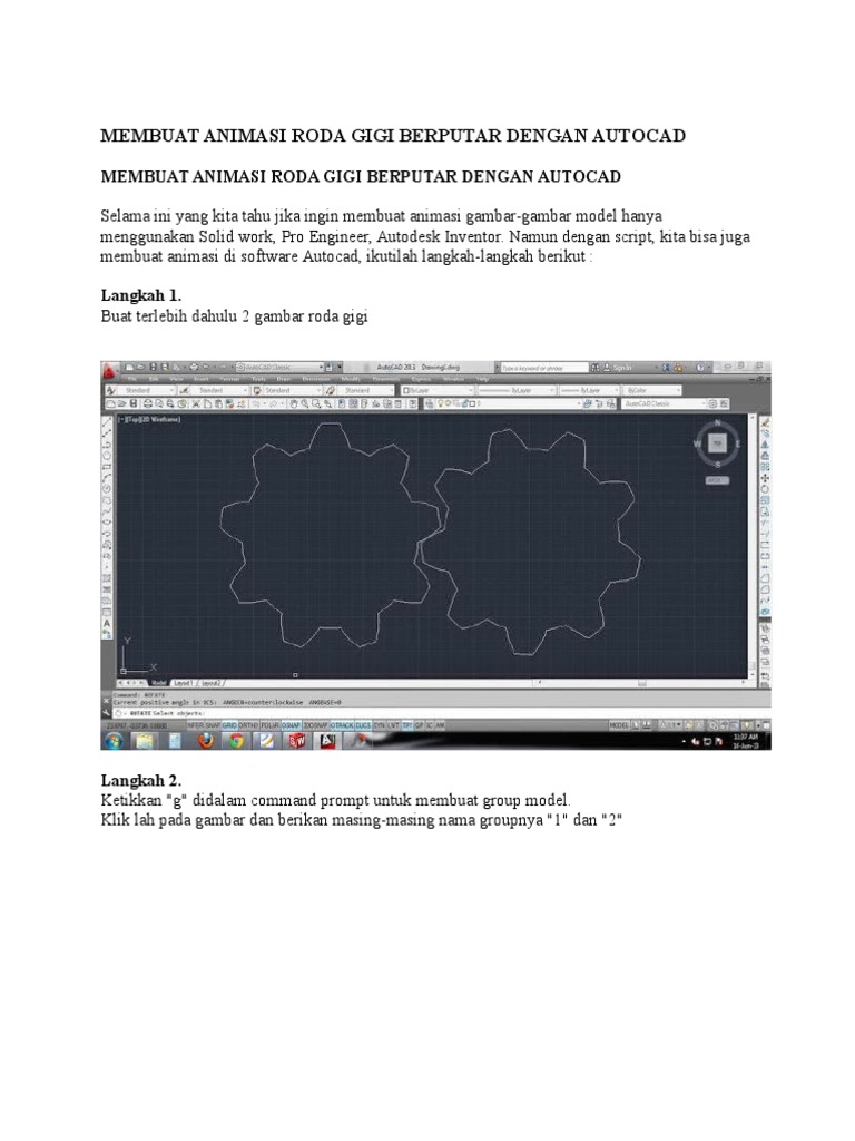 Membuat Animasi Roda Gigi Berputar Dengan Autocad | PDF | Komputer ...