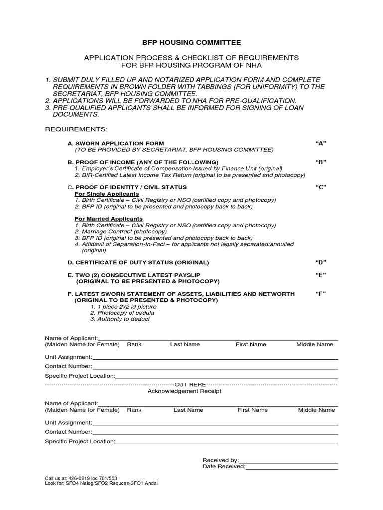 Housing Application Requirements | PDF | Identity Document | Common Law