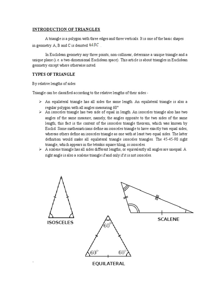 Introduction To Triangles | PDF