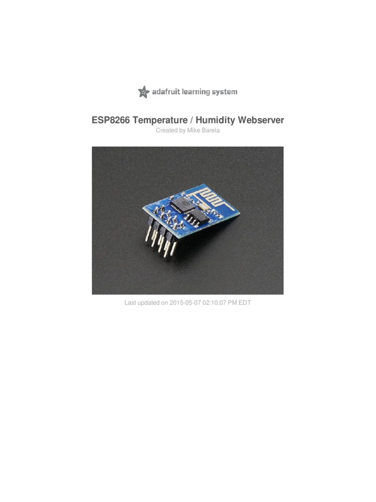 Esp8266 Temperature Slash Humidity Webserver | PDF | Arduino | Web Server