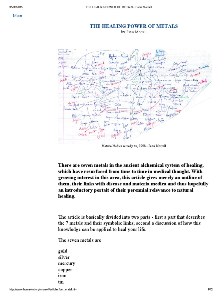 The Healing Power of Metals - Peter Morrell | PDF | Homeopathy | Rudolf ...