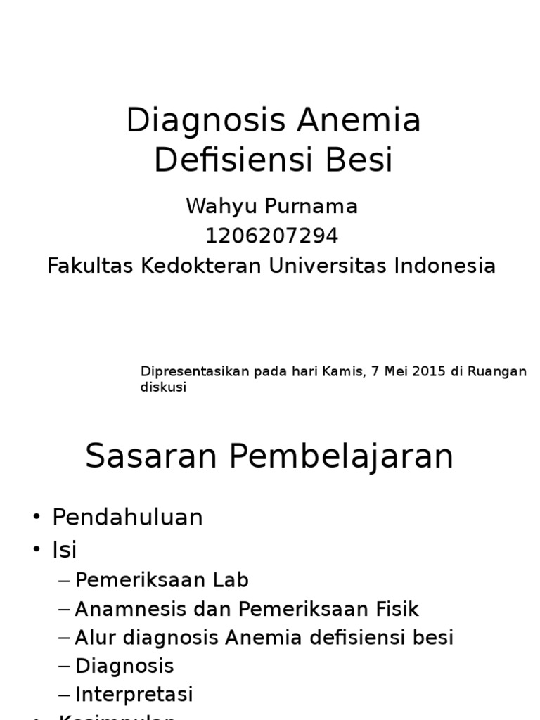 Diagnosis Anemia Defisiensi Besi | PDF