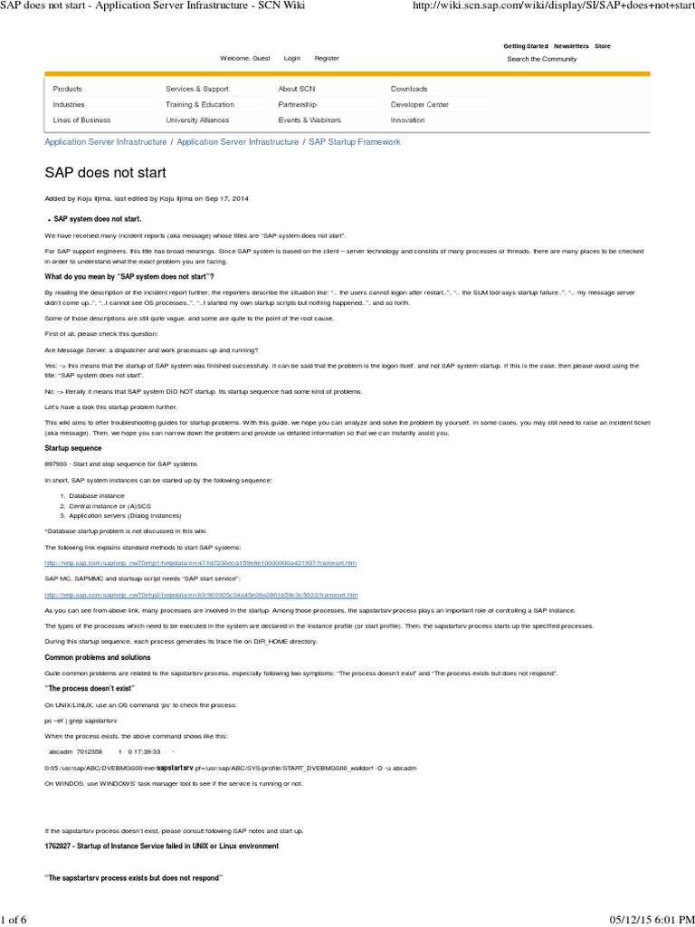SAP Start - Application Server Infrastructure | PDF | Thread (Computing) | Booting