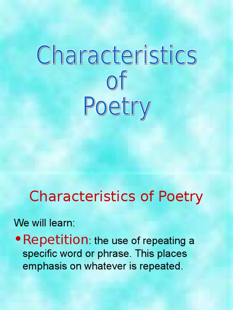 Characteristics of Poetry | PDF