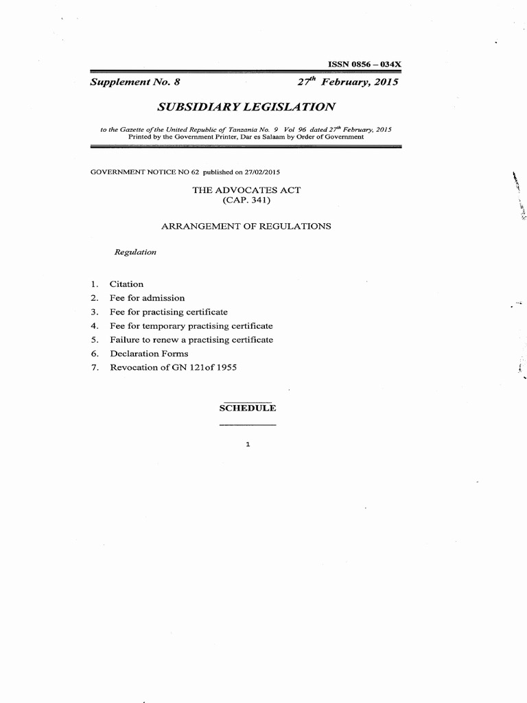 Government Notice No.62 Published on 27th February 2015-1 | Advocate ...