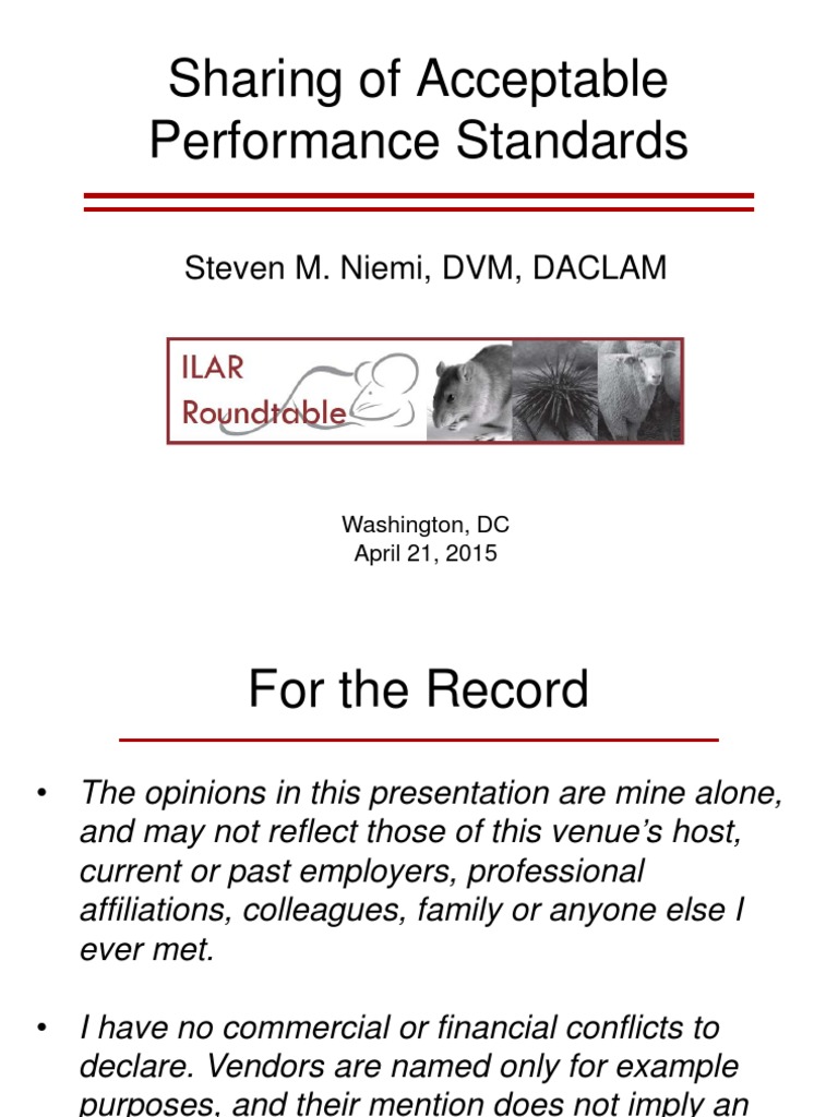 Sharing of Acceptable Performance Standards - Niemi | PDF | National ...