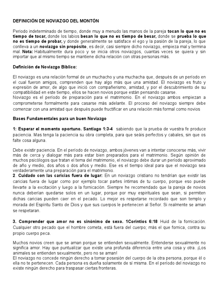 Definición de Noviazgo Del Montón | PDF | Amor | Matrimonio