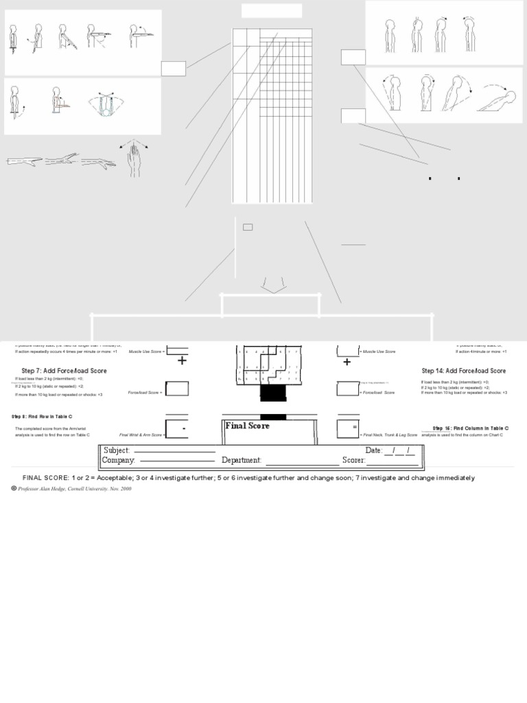 Scores: B. Neck, Trunk & Leg Analysis A. Arm & Wrist Analysis | PDF ...