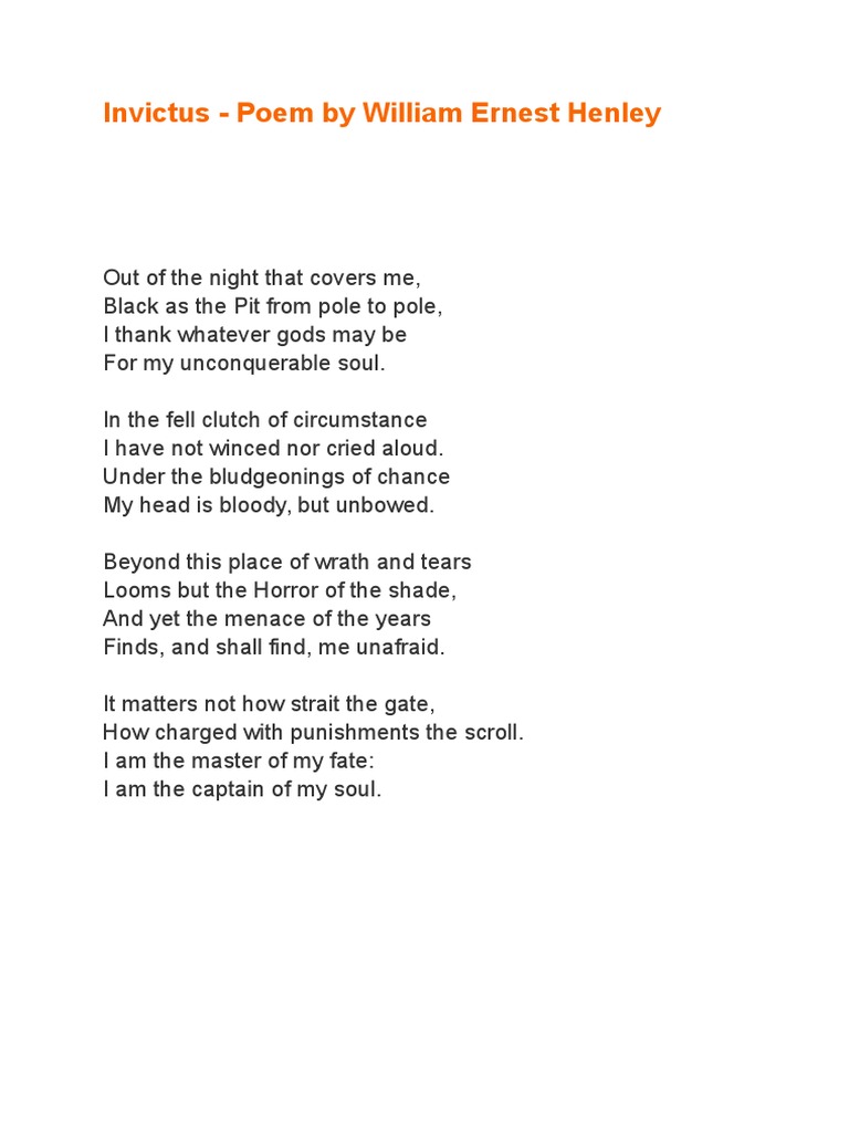 Invictus William Ernest Henley
