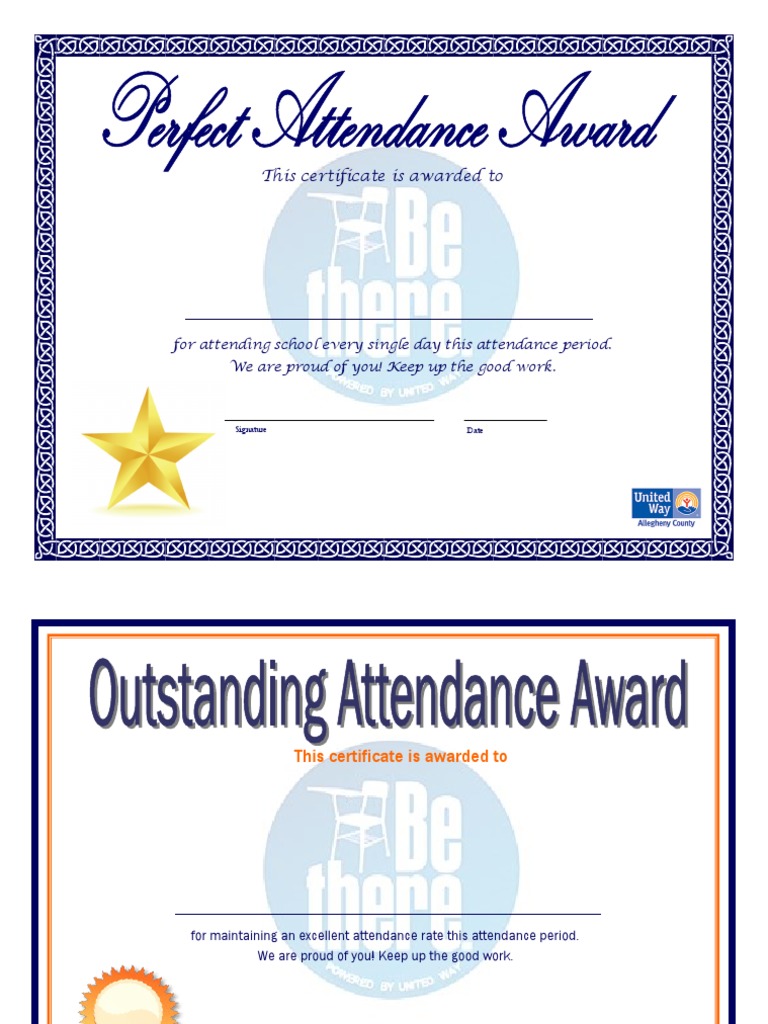 Attendance Achievement Certificate | PDF | Career & Growth