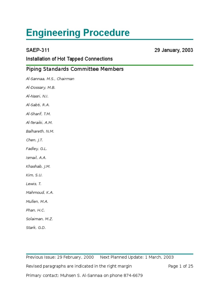 Hot Tapping Installation Procedures | PDF | Tap (Valve) | Pipe (Fluid ...