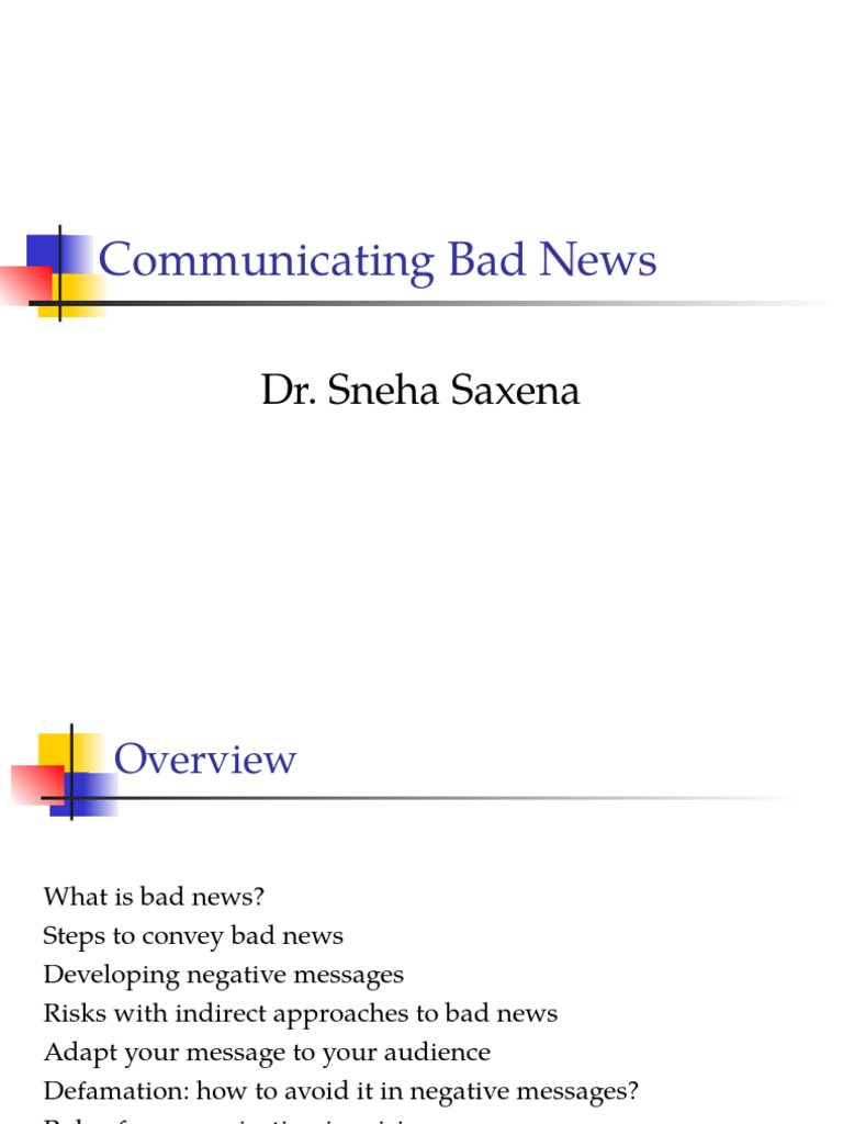 Communicating Bad News | PDF | News | Etiquette