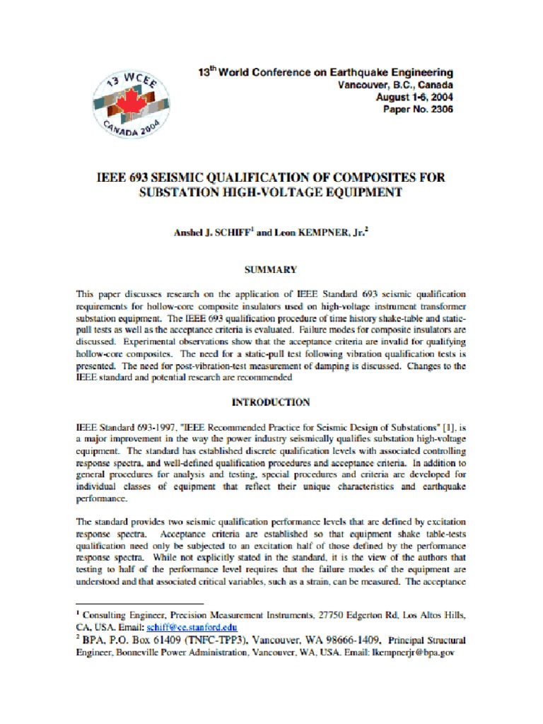 IEEE 693 Seismic Qualification | PDF
