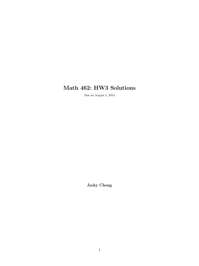 Math 462: HW3 Solutions | PDF | Series (Mathematics) | Linear Algebra