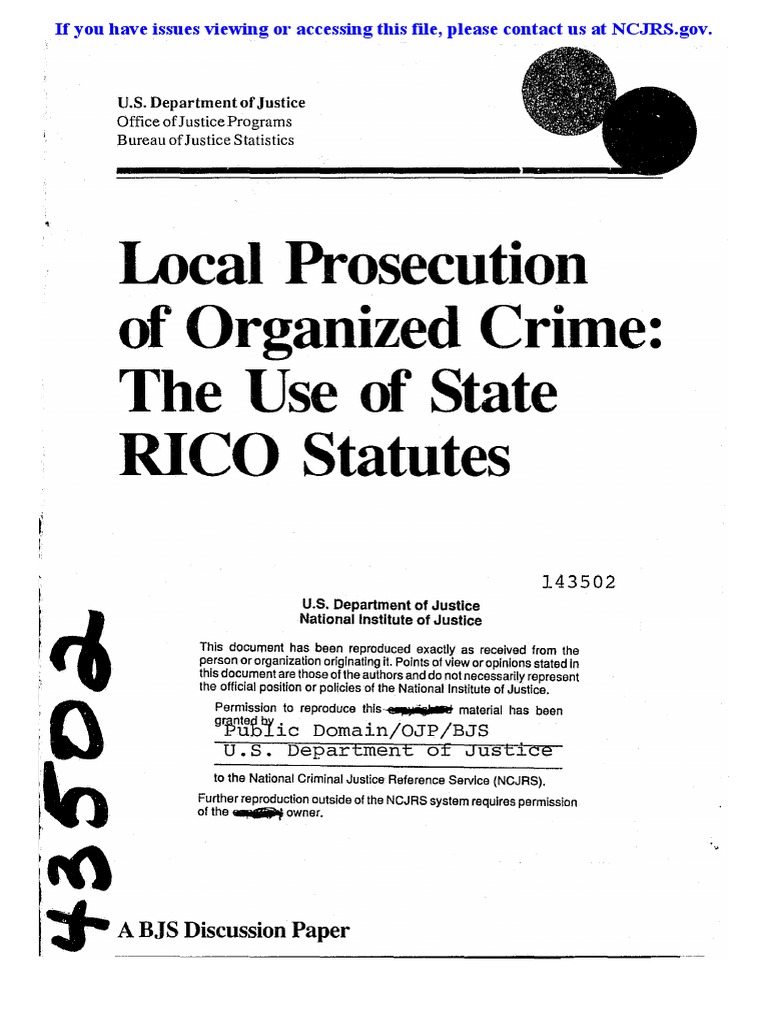 Rico Act | Download Free PDF | Racketeer Influenced And Corrupt ...