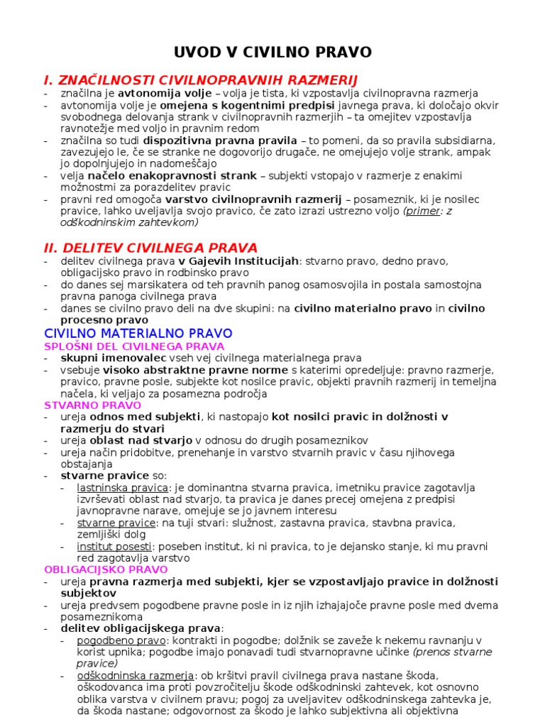 Uvod v Civilno Pravo