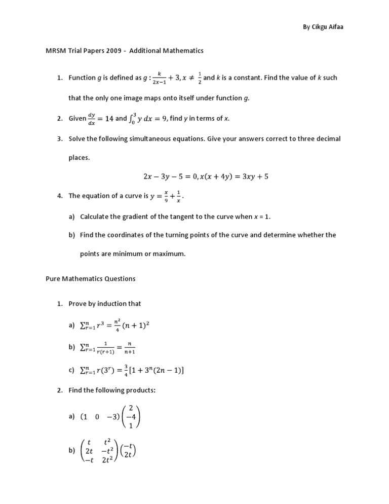Math Equations | PDF