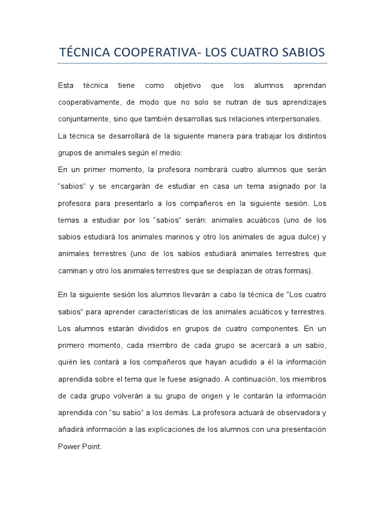 Guión Técnica - Los Cuatro Sabios | PDF