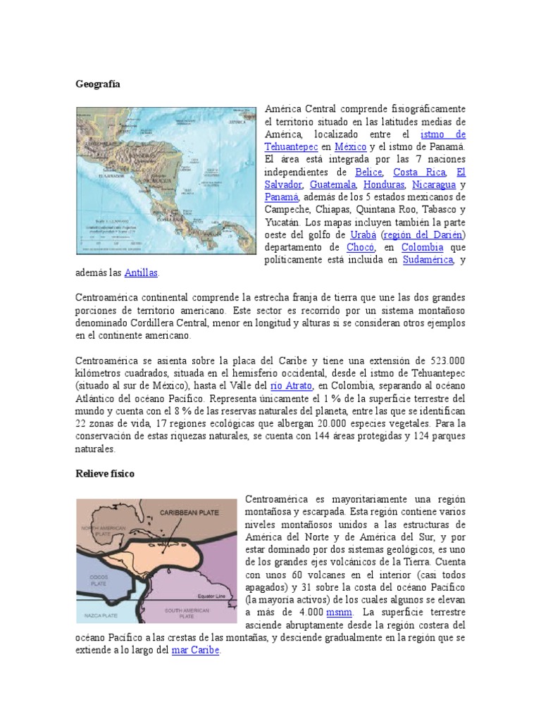 Centroamerica Informacion Geografica | PDF | Centroamérica | Américas