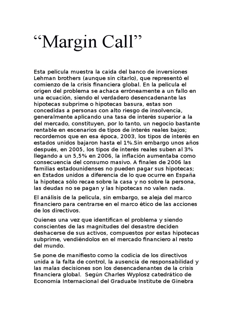 Margin Call | PDF