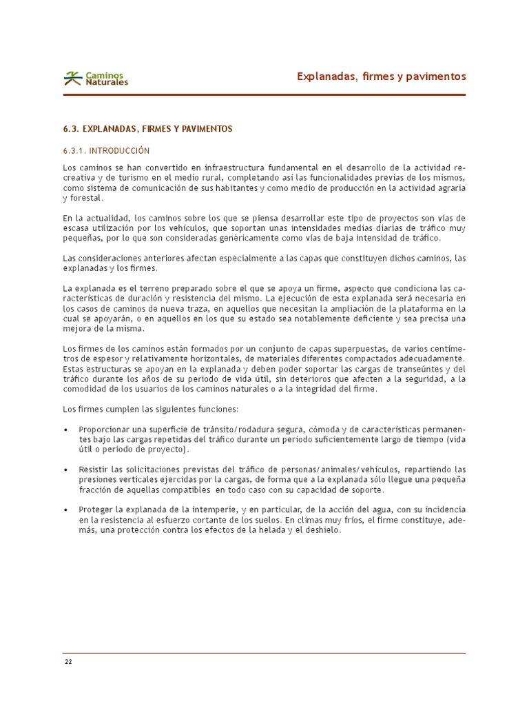 Explanadas, Firmes y Pavimentos CAMINOS RURALES | PDF | La carretera ...